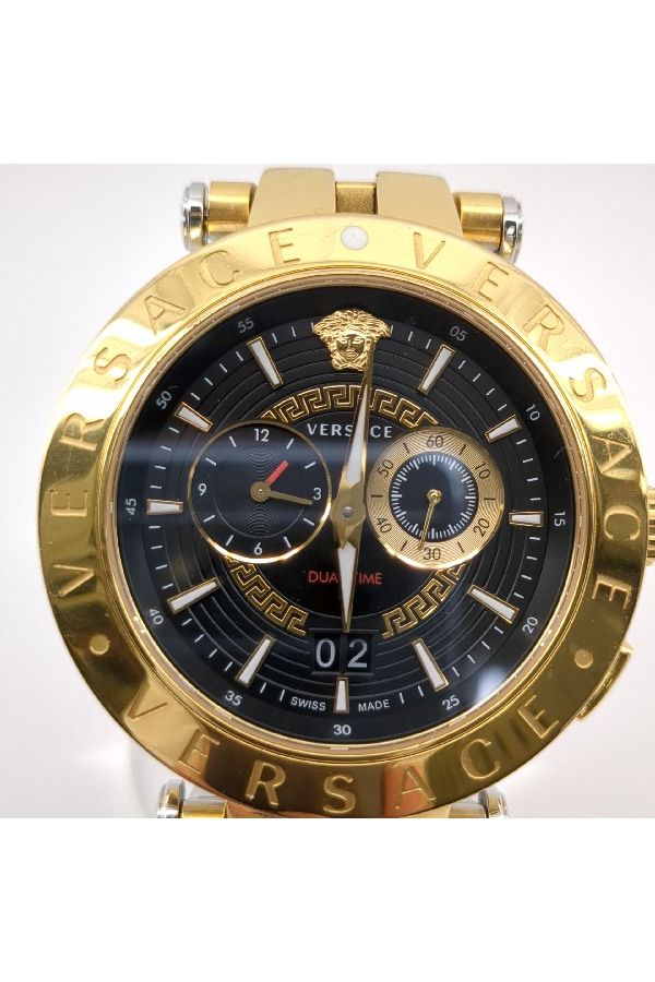VERSACE(ヴェルサーチ) 腕時計 VEBV00519 Vレース デュアルタイム ステンレススチール ゴールド クォーツ｜2023年06月 ...