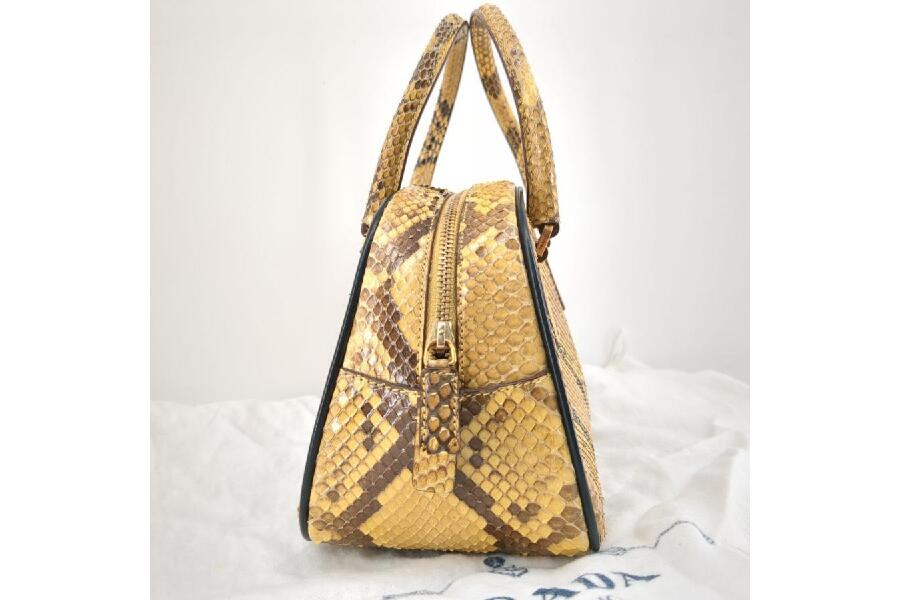 【美品】PRADA プラダ ハンドバッグ イエロー パイソン革 BL0014 布袋付き 入荷しました♪｜2023年09月29日｜静岡県のリサイクルショップ キンバリー浜松高林店